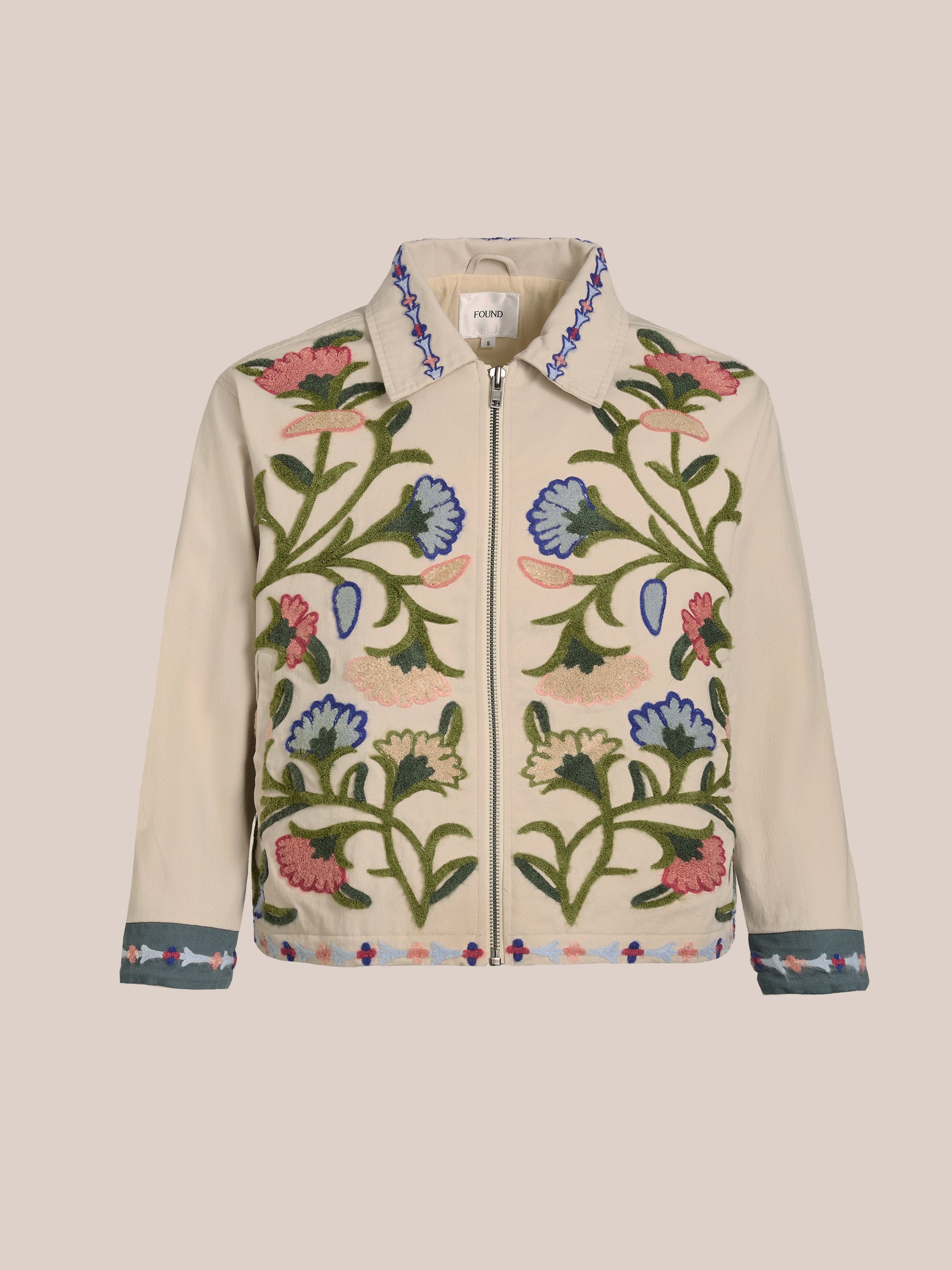 Floral Embroidered Work Jacket